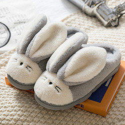 New Design Cartoon Cute Long Rabbit Three-dimensional Shape Home Indoor Slippers Plush Warm Non-Slip bedroom Shoes