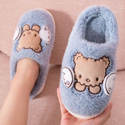 Wholesale New Design Cute Animal Shape Winter Home Indoor Slippers Female Plush Warm Non-Slip Flat sole house Shoes