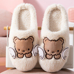 Wholesale New Design Cute Animal Shape Winter Home Indoor Slippers Female Plush Warm Non-Slip Flat sole house Shoes