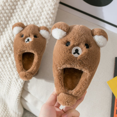 Hot sales Popular Winter Warm ladies Home slipper Plush cute Bear house shoes women fluffy soft floor slipper