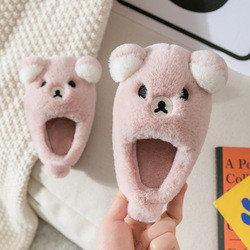 Hot sales Popular Winter Warm ladies Home slipper Plush cute Bear house shoes women fluffy soft floor slipper