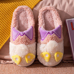 2021 New trend cute Duck Women fluffy home Slippers Autumn Winter Girls Plush Warm Non-Slip sole house Shoes
