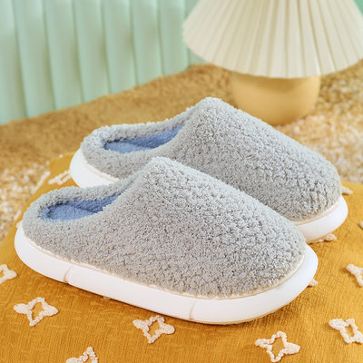 Manufacturer Custom logo Thick Bottom Couple Home Indoor Slipper Thermal Non-slip Plush house Shoes female fur slippers