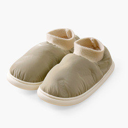 2021 Autumn Winter Simplicity Print Letter Down Elastic band TPR Slippers Women Non-slip Thermal Home Indoor Shoes