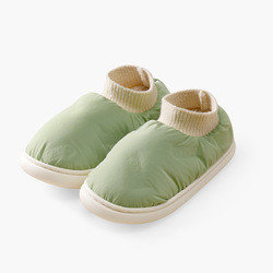 2021 Autumn Winter Simplicity Print Letter Down Elastic band TPR Slippers Women Non-slip Thermal Home Indoor Shoes