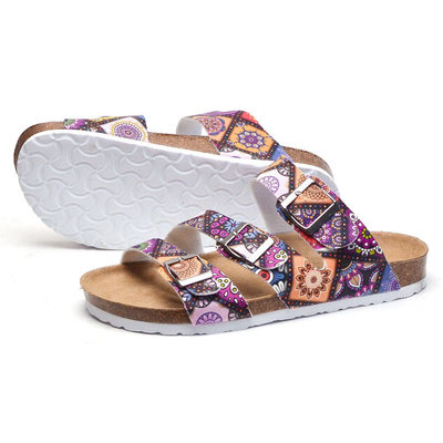 2021 Women sandal slippers flat sole cork sandal New design ladies Colourful Fashionable non-slip house slipper