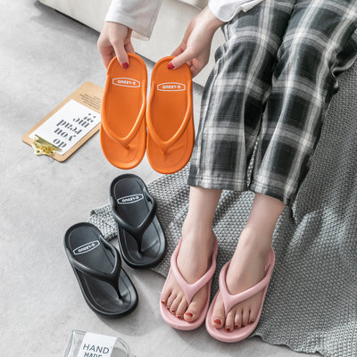 Women's house shoes Summer Beach sandal ladies flip flop Colorful Pure color Wholesale Flip Flops slipper for ladies
