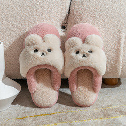 women's Cute bear breathable soft bottom home slippers lovely non-slip winter fluffy house shoes in stock
