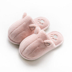 Ladies winter warm home slippers cartoon cat shoes soft sole house indoor slippers bedroom winter fluffy house shoes