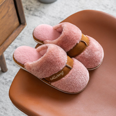 Hot-selling home couple warm slippers in autumn and winter fashion plush non-slip wear-resistant slippers wholesale