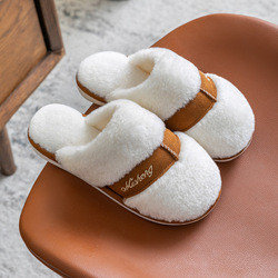 Hot-selling home couple warm slippers in autumn and winter fashion plush non-slip wear-resistant slippers wholesale
