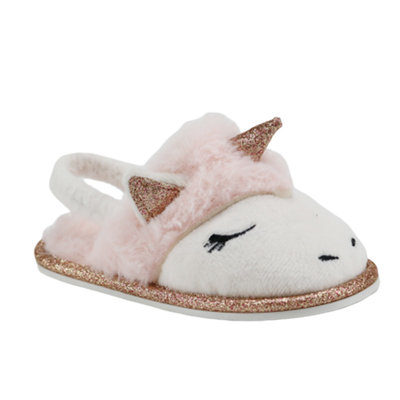 cute unicorn faux  fur comfortable winter kids slippers warm house indoor baby  fluffy cartoon child slippers