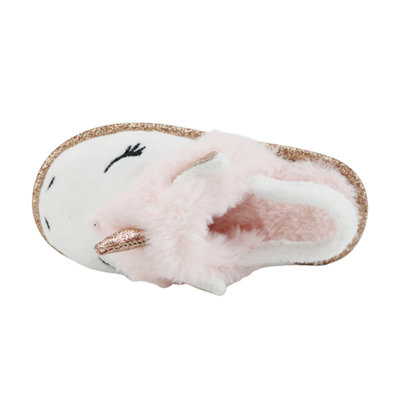 cute unicorn faux  fur comfortable winter kids slippers warm house indoor baby  fluffy cartoon child slippers