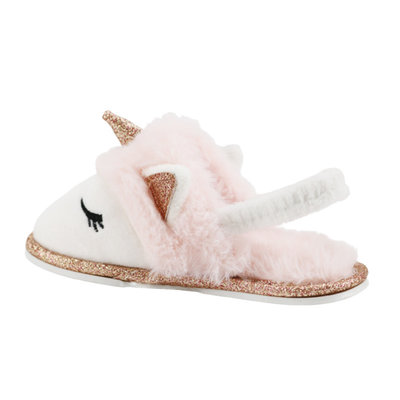 cute unicorn faux  fur comfortable winter kids slippers warm house indoor baby  fluffy cartoon child slippers