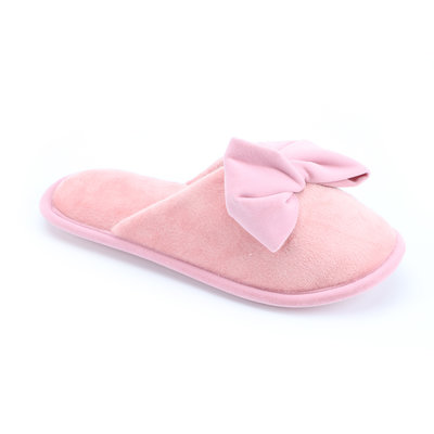 Furry Home Slipper Shoes Ladies Bowknot Pink Plush Ladies House Slipper