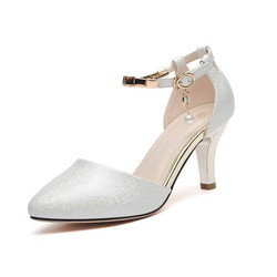 Little Girls Ankle Strap new style summer versatile sandals Pu upper Elegant Pink high heels shoes for women