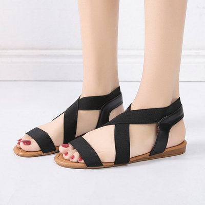 Factory supply Women Roman Sandals lightweight non-slip Flat slippers Breathable Ankle Strap Casual ladies shoes 2022