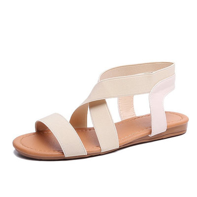 Factory supply Women Roman Sandals lightweight non-slip Flat slippers Breathable Ankle Strap Casual ladies shoes 2022