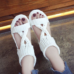 Sandals ladies summer thick sole hot selling open toe casual shoes fashion comfortable woven women slippers