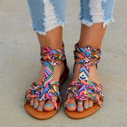 Large size beach casual shoes lady 2022 summer rubber sole slippers new Roman style sandals for women and ladies