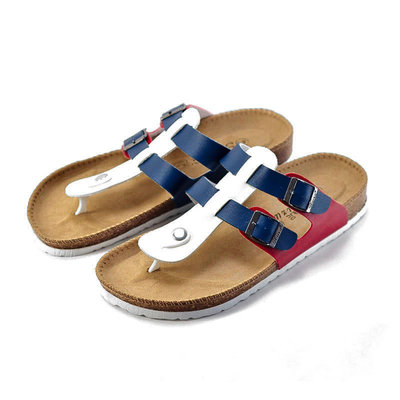 New Design Black Unisex Slides Sandals PU Leather Double Strap Flat Soft Cork Sandals slippers for men rubber