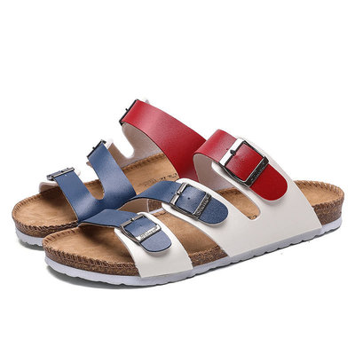 men hot sale new style popular soft wooden sole with metal buckles comfort slippers zapatillas