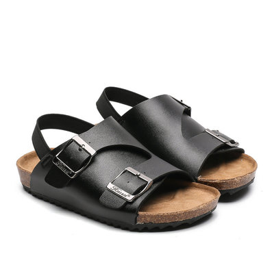 Cool  Soft Children Slipper Shoes Wooden Sole Microfiber Leather