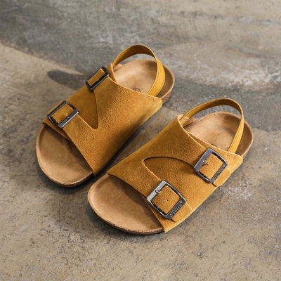 Cool  Soft Children Slipper Shoes Wooden Sole Microfiber Leather