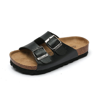 Comfortable Cork Sole Children Slipper Shoes Summer Fashionable Solid Color Unisex
