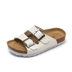 Comfortable Cork Sole Children Slipper Shoes Summer Fashionable Solid Color Unisex