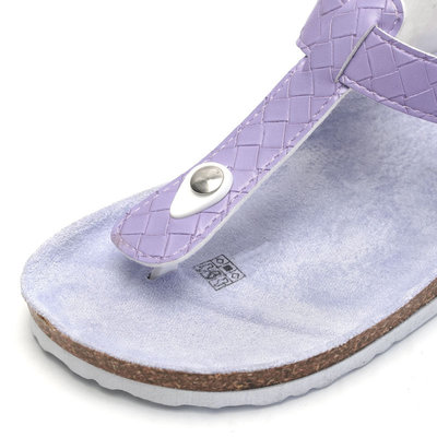 Women's flip flop flat casual cork slides slippers buckle strap flat summer cork women solid color Beach  sandals