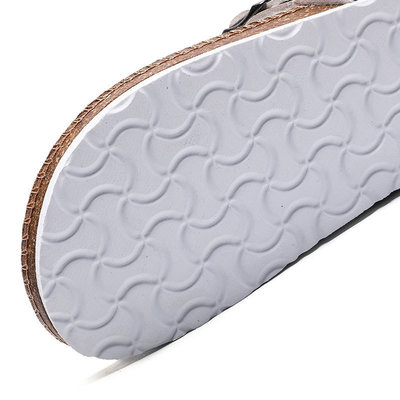 2020 spring new arrival sandals women  metal buckle slippers low wood heel sandals house shoes white platform sandal