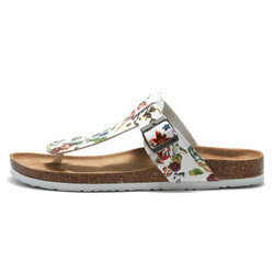2020 spring new arrival sandals women  metal buckle slippers low wood heel sandals house shoes white platform sandal