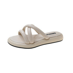 Flat Bottom Summer Beach Shoes Non Slip Cross Strap Women Casual