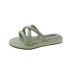 Flat Bottom Summer Beach Shoes Non Slip Cross Strap Women Casual