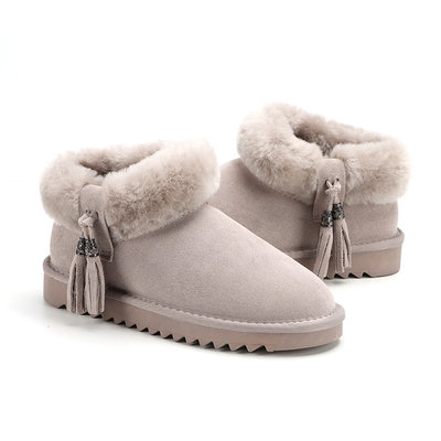 Cute Flat Children Snow Boots Bling Sequin  Thicken Warm Faux Fur Snow Boots