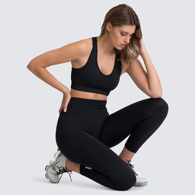 Hot selling seamless yoga clothing set lift hip running fitness backless sports bra high waist pants tight women sportswear