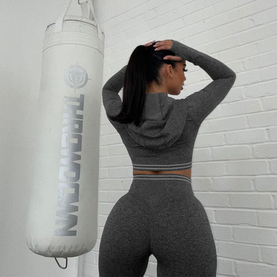 2021 New Arrival ladies solid color fitness clothes famous brand women breathable casual sports suit two pieces sportswear