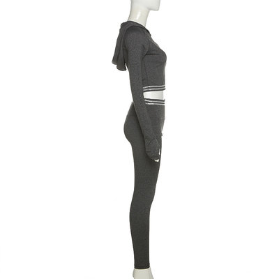 2021 New Arrival ladies solid color fitness clothes famous brand women breathable casual sports suit two pieces sportswear
