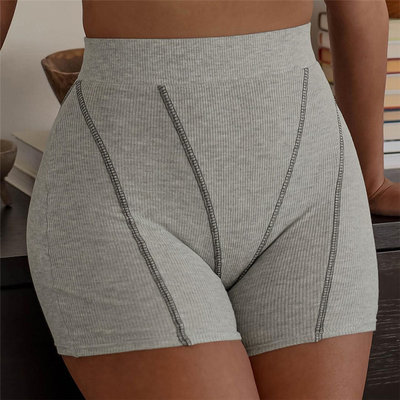 Summer simple women solid color slim sleeveless fitness yoga set high waist lift hip tight shorts running sportswear