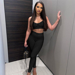 New Style Sportswear sexy Hollow out Condole belt vest Workout Women Gym Set solid color Yoga Leggings Girls