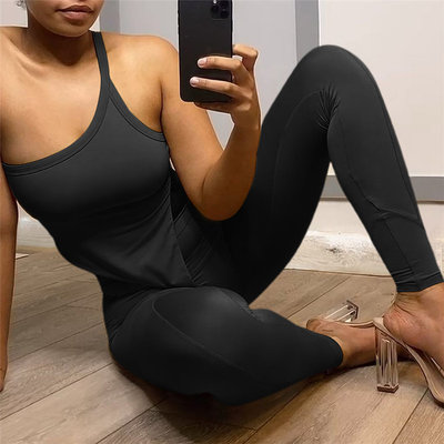 Spring women fitness yoga clothing new fashion irregular sloping shoulder slim top high waist casual trousers suit