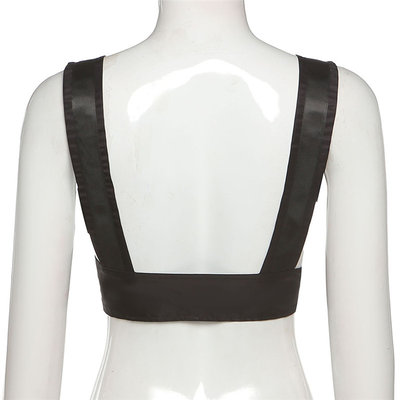 2021 hot sales summer ladies new V-neck  sexy backless vest solid color crop tops sleeveless short T-shirts