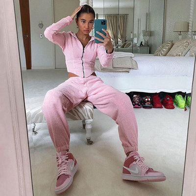 new Fall Tracksuit Women Yoga Set 2Pcs Sports Suits Seamless Gym Leggings Long Sleeve Crop Top Jacket Fitness Sportswear