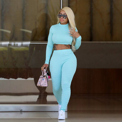 Women Slimming Polyester Long Sleeve crop tops And Breathable yoga Pants two pieces sports Suit Gym wear ladies Sportswear