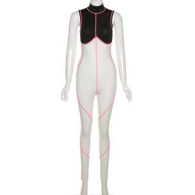 new women Patchwork color Yoga Set ladies skinny Sportswear Fitness Gym Active Wear Push-up Splice Workout one piece Sports Suit