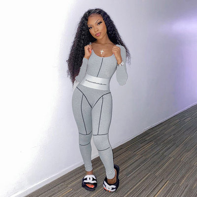 Front Zipper Long Sleeve Sports Outfit   Line Hip High Waist  Sports Outfit