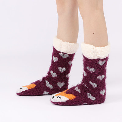 2021 Lovely adults chunky coral Christmas Slipper Socks Cozy Warm home Floor Socks winter socks for women