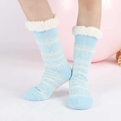 hot sales women winter warm socks with lots of colors antiskid socks mid-length knitted thick socks