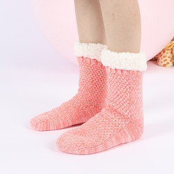 hot sales Winter Fur  Knit Anti Slip Grippers Slipper Sock Ladies House solid color floor sock Carpet Socks